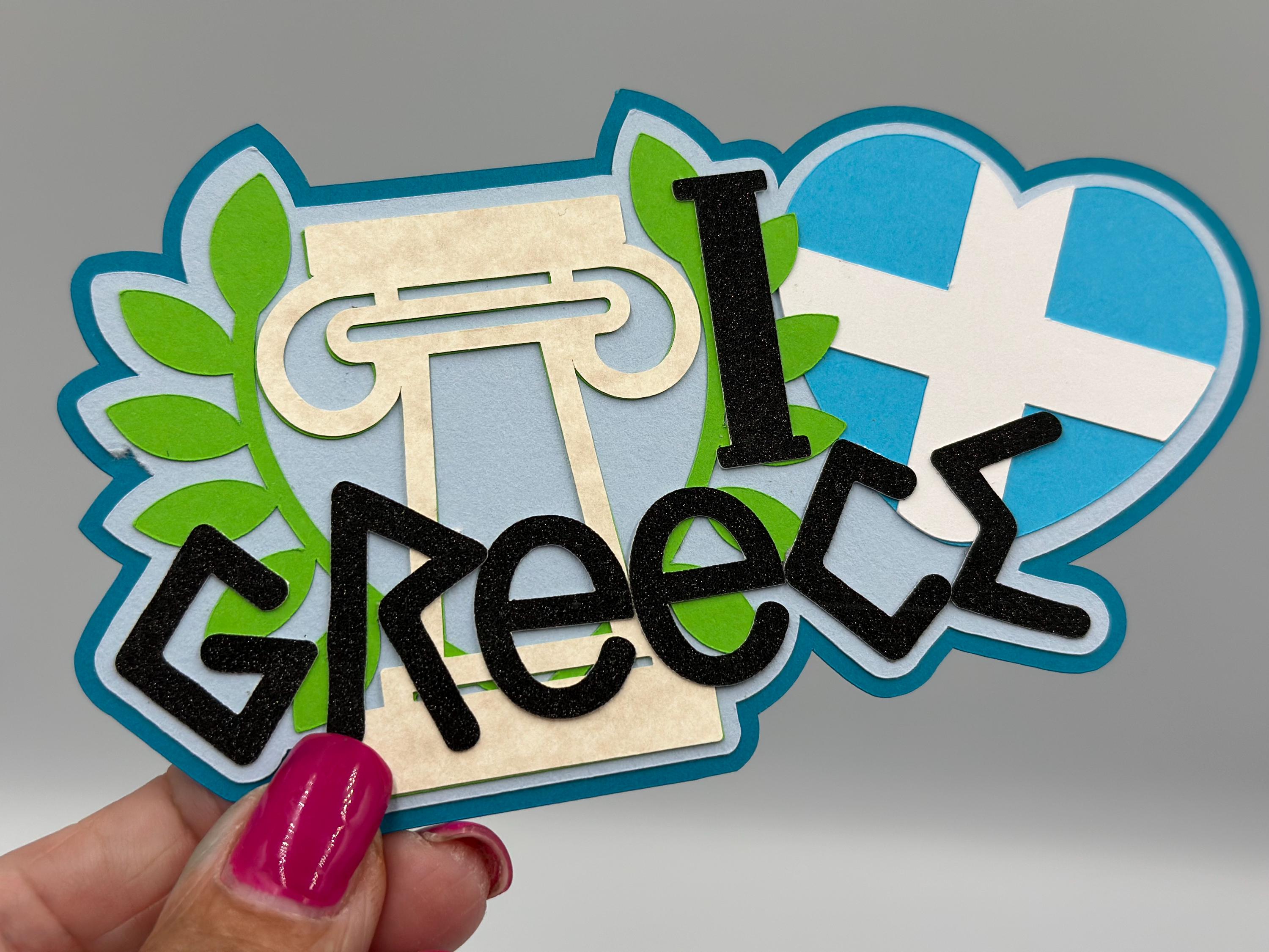 Greece scrapbook photo album embellishment decoration title paper pier ...